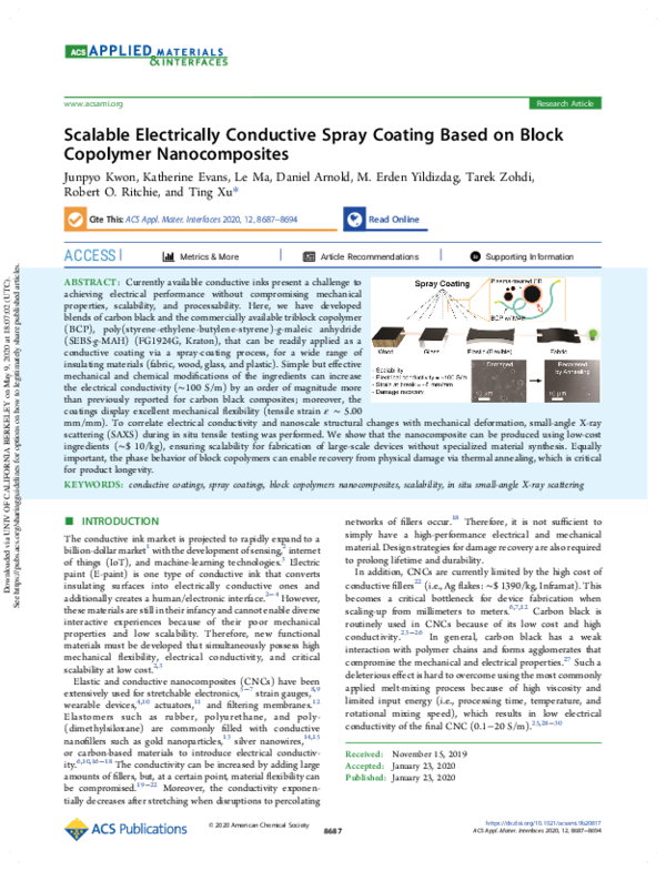(PDF) Scalable Electrically Conductive Spray Coating Based on Block ...