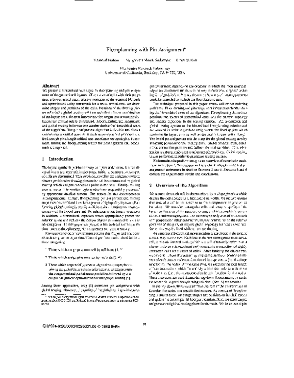 (PDF) Floorplanning with pin assignment