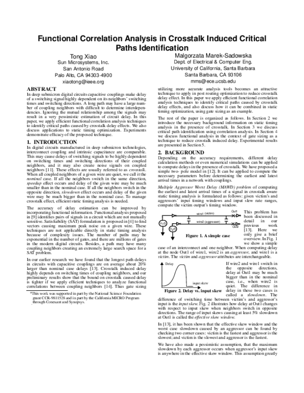 Functional correlation analysis in crosstalk induced critical paths identification