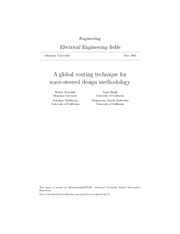 (PDF) A global routing technique for wave-steered design methodology