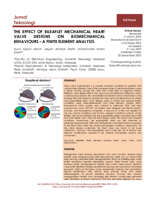 (PDF) The Effect of Bileaflet Mechanical Heart Valve Designs on ...