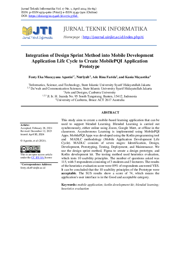 (PDF) Integration of Design Sprint Method into Mobile Development Application Life Cycle to ...