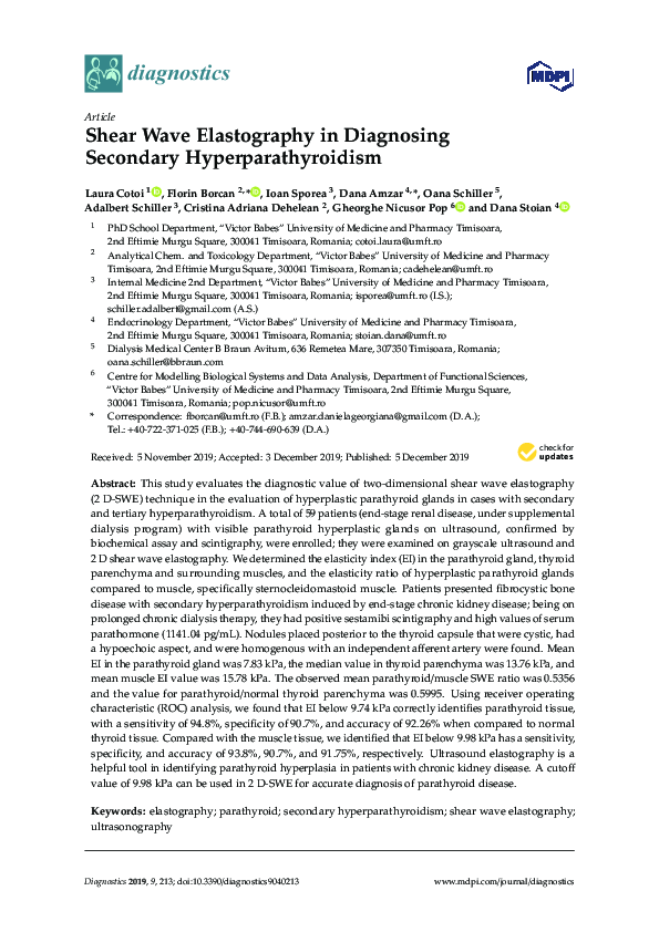 (PDF) Shear Wave Elastography in Diagnosing Secondary Hyperparathyroidism