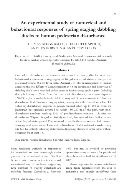(PDF) An experimental study of numerical and behavioural responses of ...