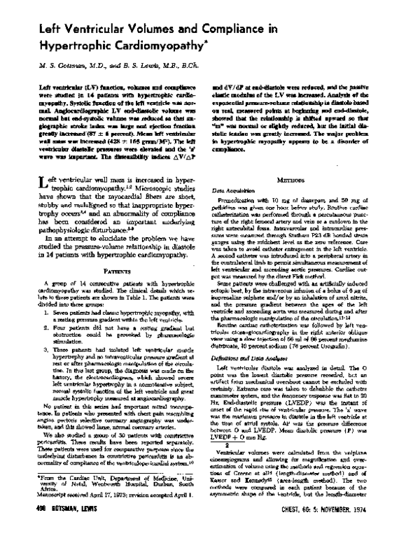 (PDF) Left Ventricular Volumes and Compliance in Hypertrophic ...