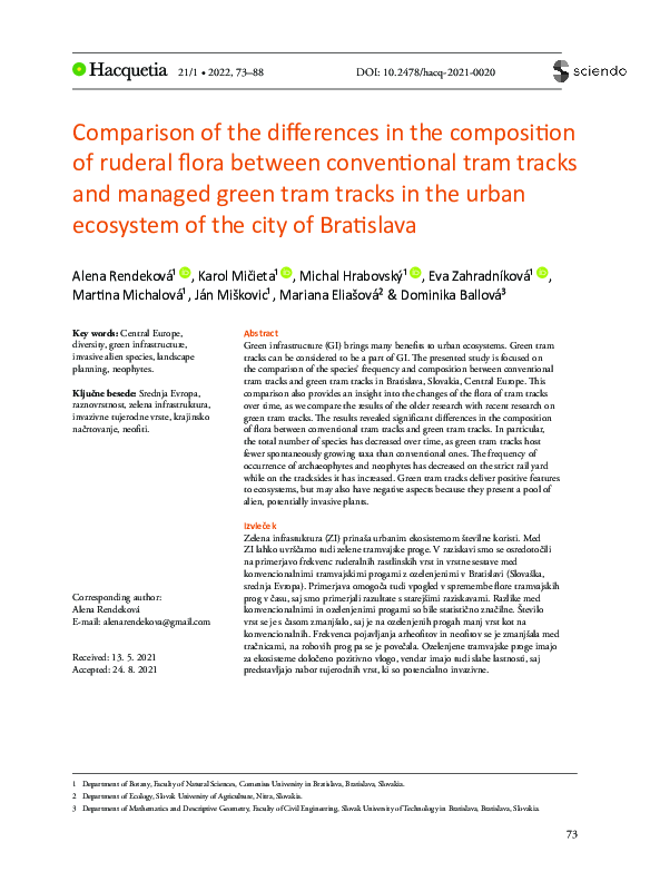 (PDF) Comparison of the differences in the composition of ruderal flora ...