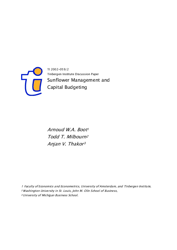 (PDF) Sunflower Management and Capital Budgeting