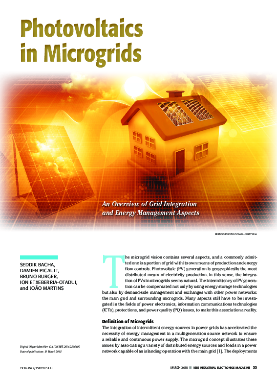 (PDF) Photovoltaics in Microgrids: An Overview of Grid Integration and Energy Management Aspects