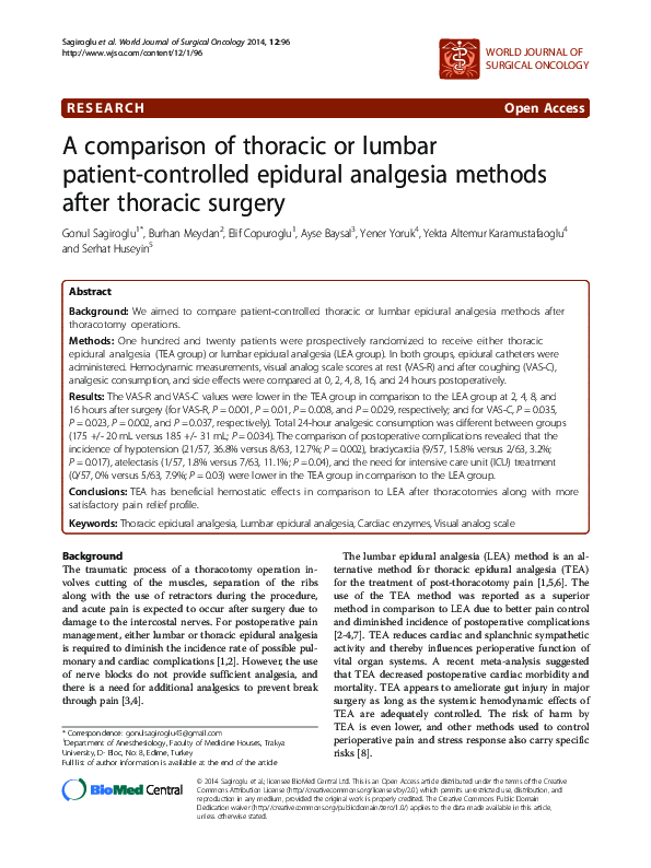(PDF) A comparison of thoracic or lumbar patient-controlled epidural ...