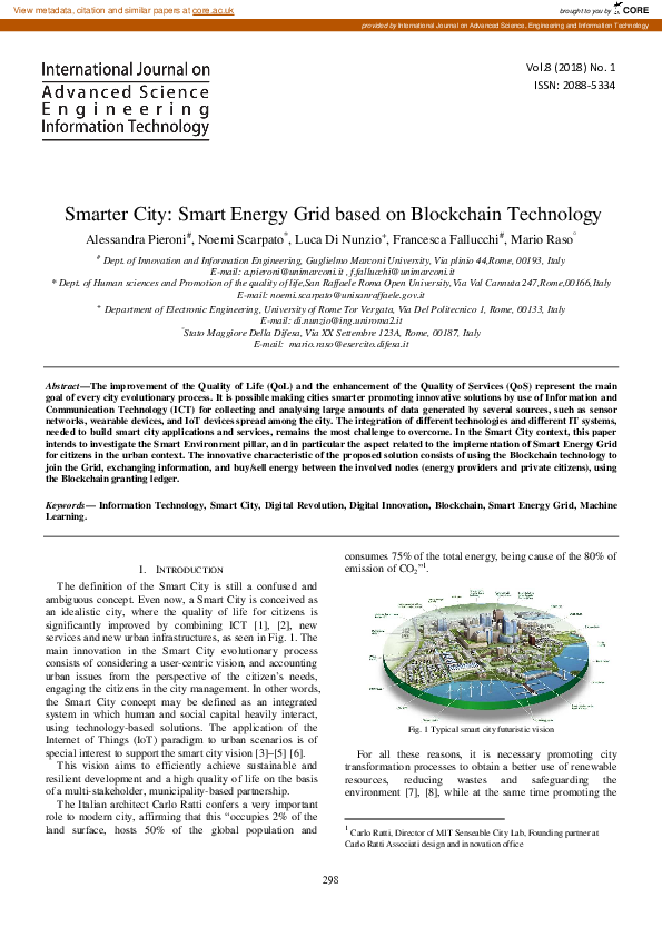 (PDF) Smarter City: Smart Energy Grid based on Blockchain Technology
