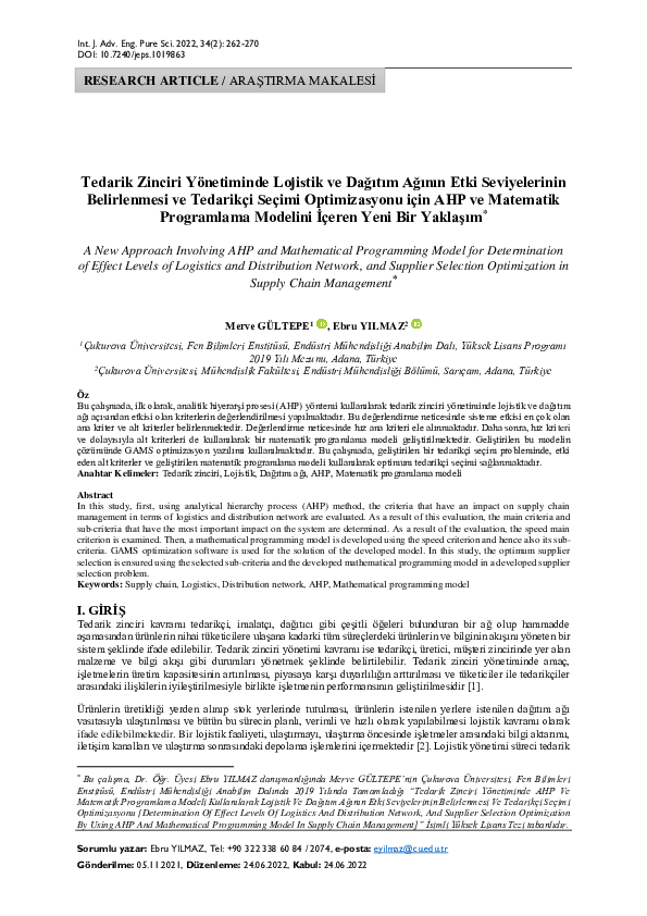 (PDF) A New Approach Involving AHP and Mathematical Programming Model for Determination of ...