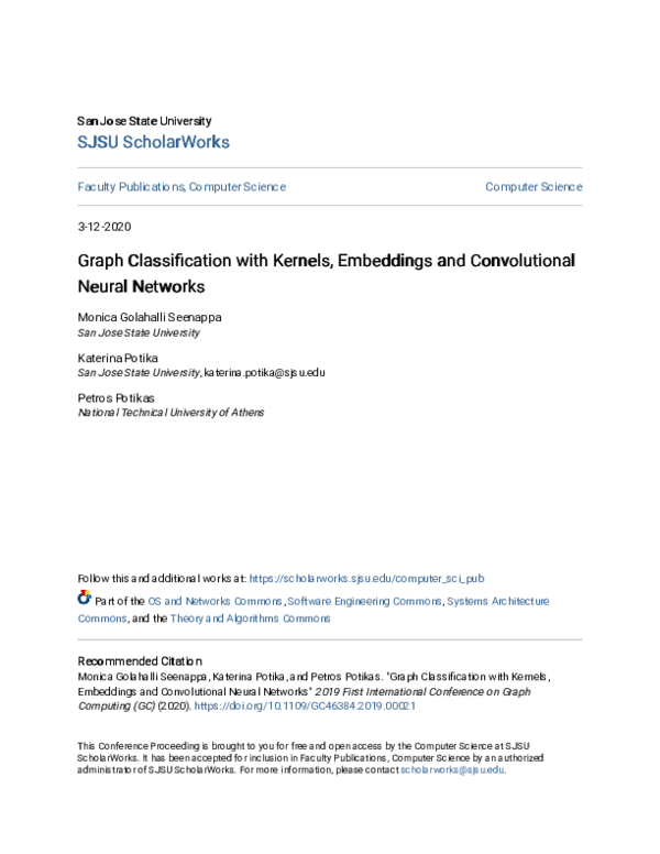 (PDF) Graph Classification with Kernels, Embeddings and Convolutional Neural Networks