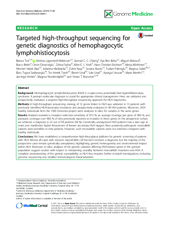 (PDF) Targeted high-throughput sequencing for genetic diagnostics of ...