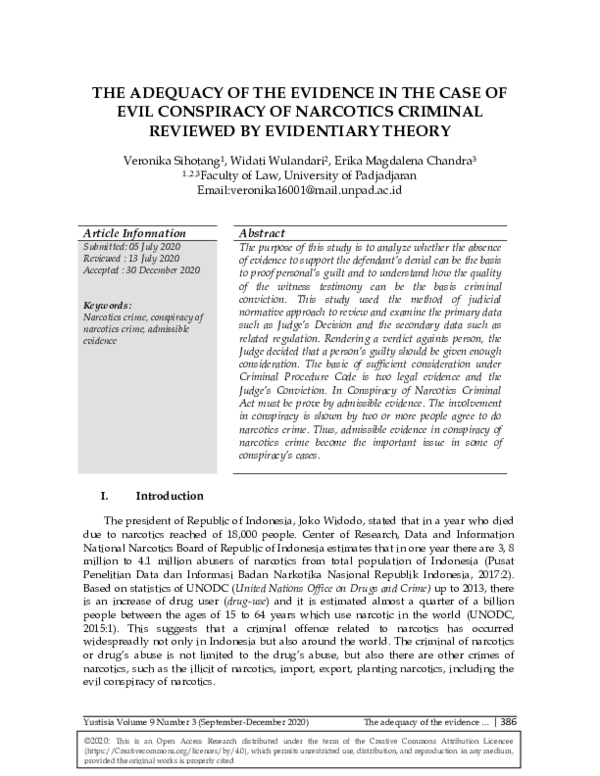 (PDF) The Adequacy of the Evidence in the Case of Evil Conspiracy of ...