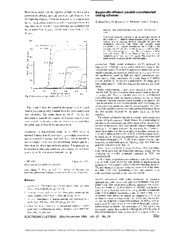 (PDF) Bandwidth efficient parallel concatenated coding schemes