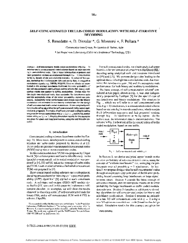 Pdf Self Concatenated Trellis Coded Modulation With Self Iterative