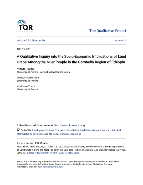 (PDF) A Qualitative Inquiry into the Socio-Economic Implications of ...