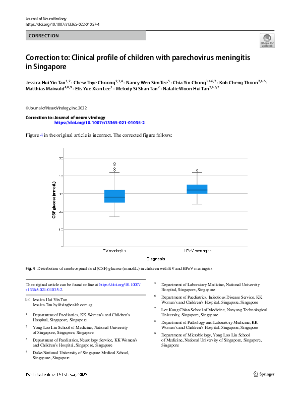 (PDF) Correction to: Clinical profile of children with parechovirus ...