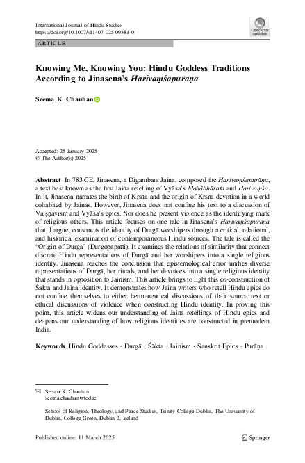 (PDF) Knowing Me, Knowing You: Hindu Goddess Traditions According to ...