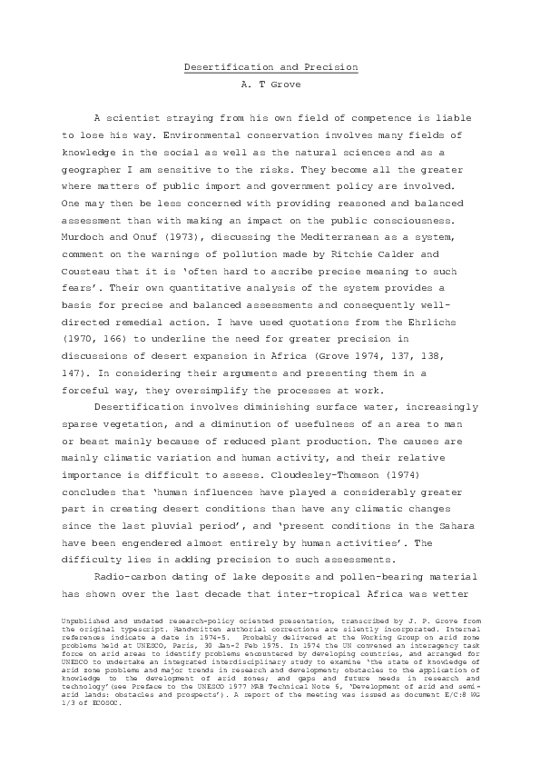 (PDF) Desertification and Precision