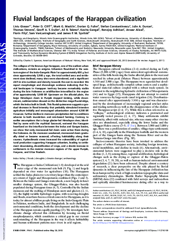 (PDF) Fluvial landscapes of the Harappan civilization