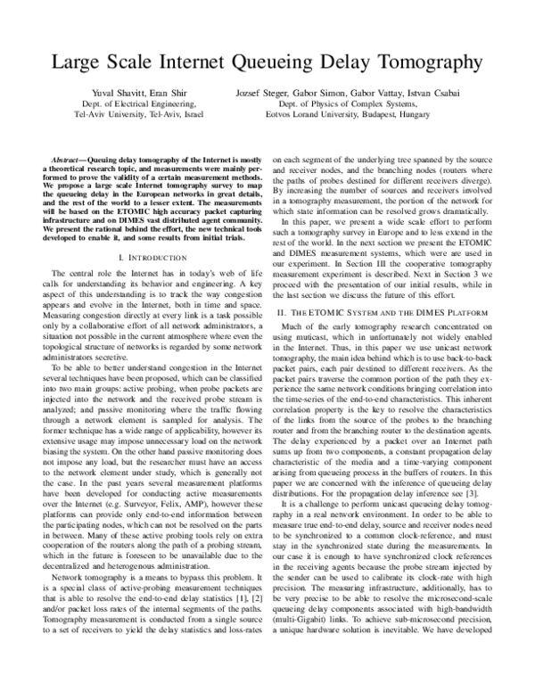 (PDF) Large Scale Internet Queueing Delay Tomography