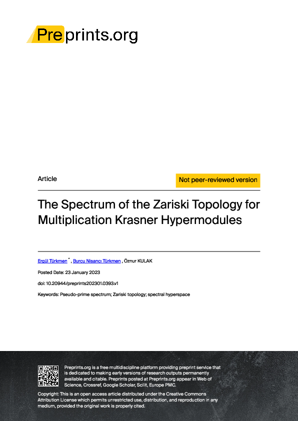 (PDF) The Spectrum of the Zariski Topology for Multiplication Krasner ...