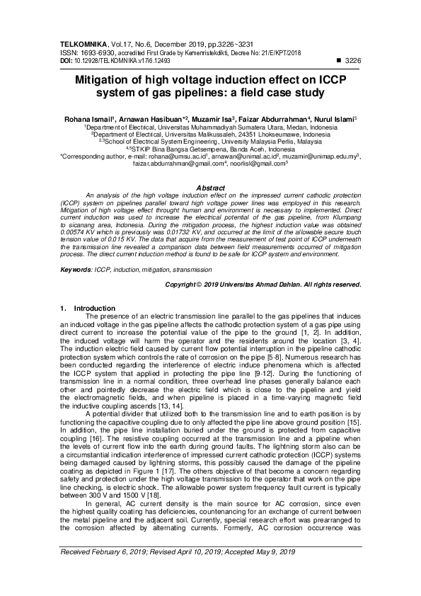 (PDF) Mitigation of high voltage induction effect on ICCP system of gas ...