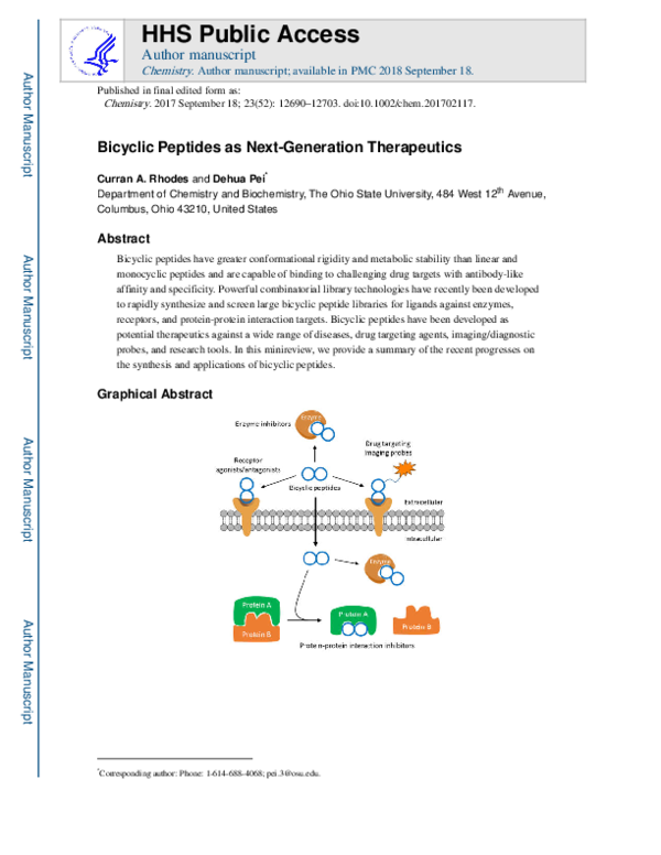 Bicyclic Peptides as Next-Generation Therapeutics