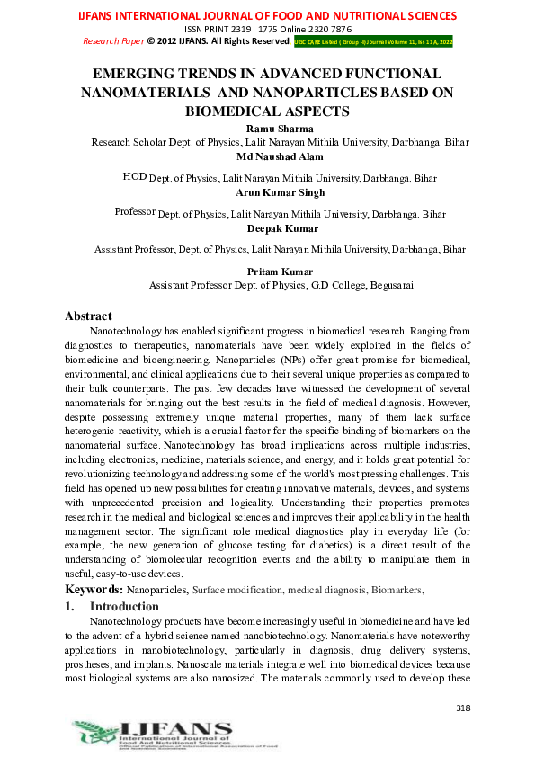 (PDF) EMERGING TRENDS IN ADVANCED FUNCTIONAL NANOMATERIALS AND ...