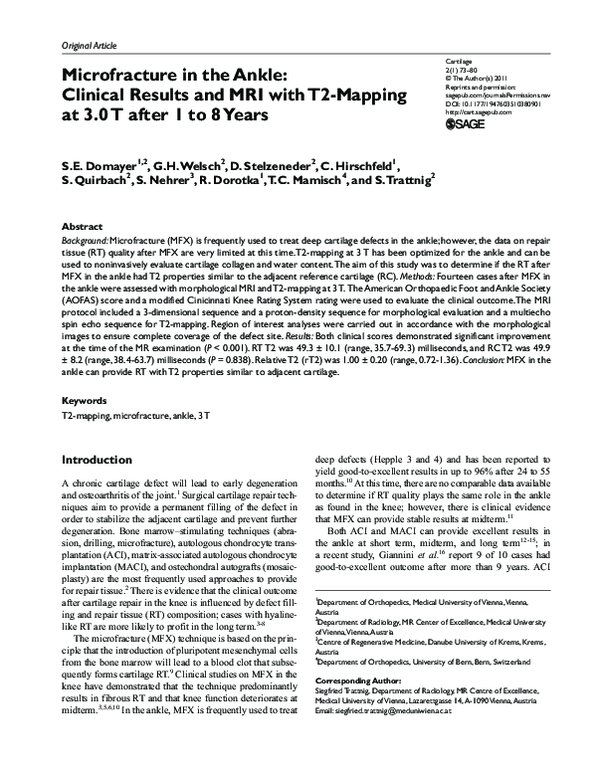 Microfracture in the Ankle