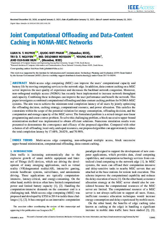 (PDF) Joint Computational Offloading and Data-Content Caching in NOMA-MEC Networks