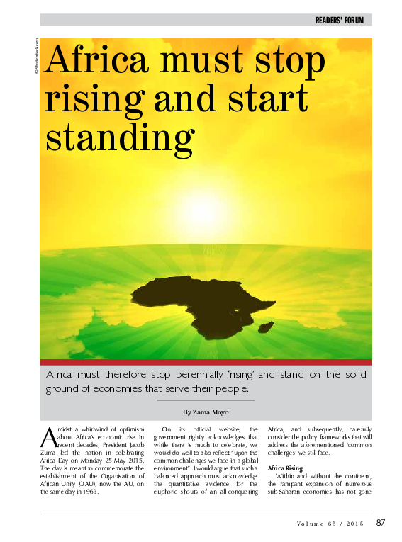 (PDF) Africa must stop rising and start standing