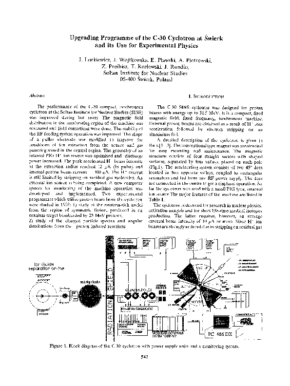 (PDF) Upgrading Programme of the C-30 Cyclotron at &vierk and its Use ...