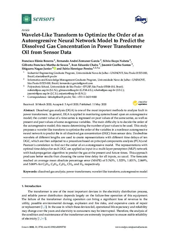 (PDF) Wavelet-Like Transform to Optimize the Order of an Autoregressive ...