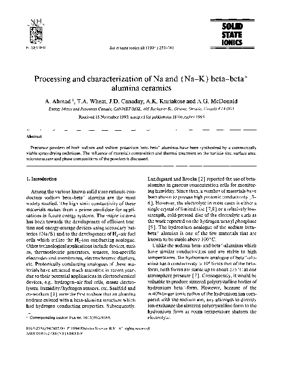 (PDF) Processing and characterization of Na and (Na-K) beta-beta ...