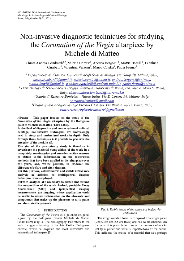 (PDF) Non-invasive diagnostic techniques for studying the Coronation of ...