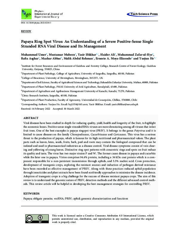 (PDF) Papaya Ring Spot Virus: An Understanding of a Severe Positive ...