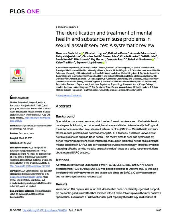 (PDF) The identification and treatment of mental health and substance ...