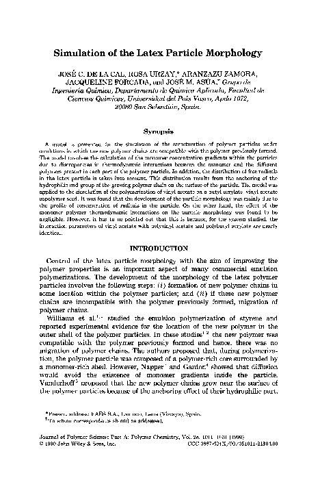 (PDF) Simulation of the latex particle morphology