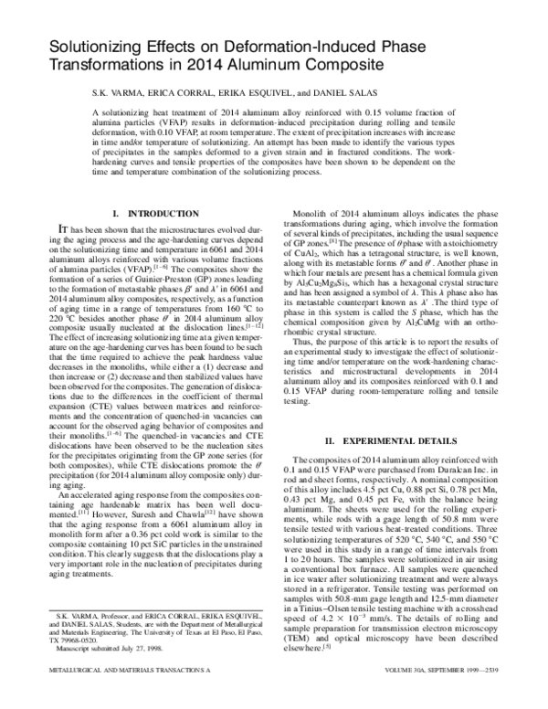 (PDF) Solutionizing effects on deformation-induced phase ...