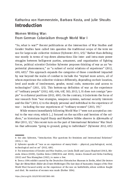 (PDF) Introduction. women writing war: from german colonialism through ...