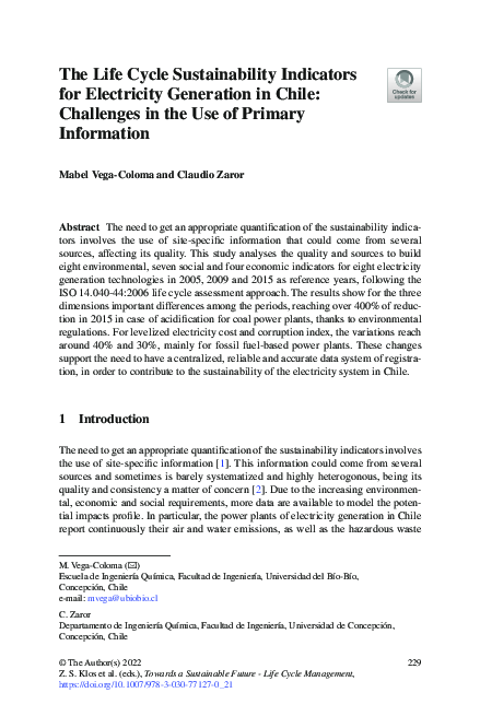 (PDF) The Life Cycle Sustainability Indicators for Electricity ...