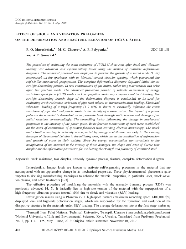 (PDF) Effect of Shock and Vibration Preloading on the Deformation and ...