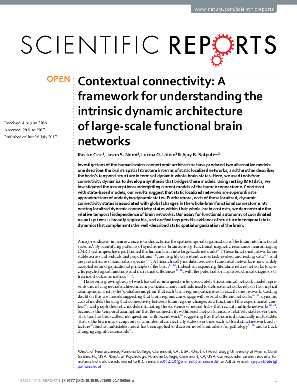 (PDF) Contextual connectivity: A framework for understanding the ...