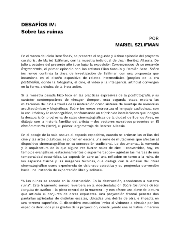 (PDF) DESAFÍOS IV: Sobre las ruinas