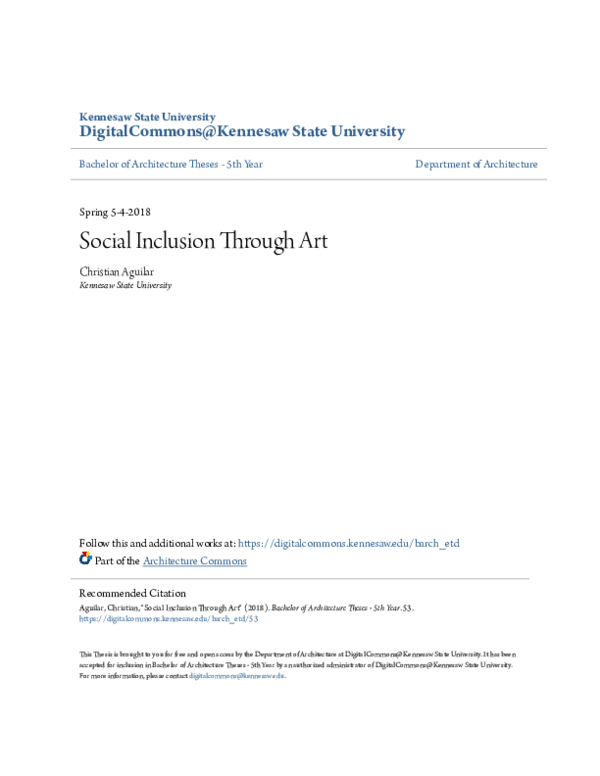(PDF) Social Inclusion Through Art