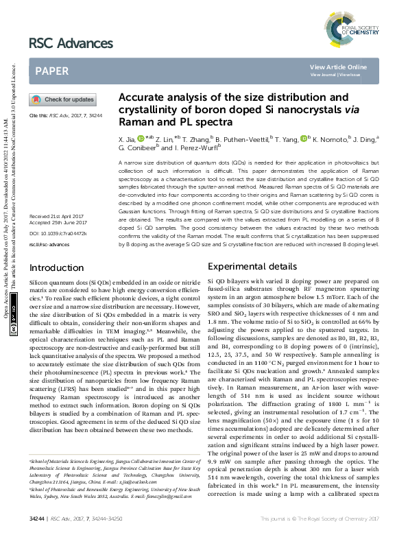 (PDF) Accurate analysis of the size distribution and crystallinity of ...