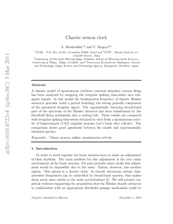 (PDF) Chaotic neuron clock