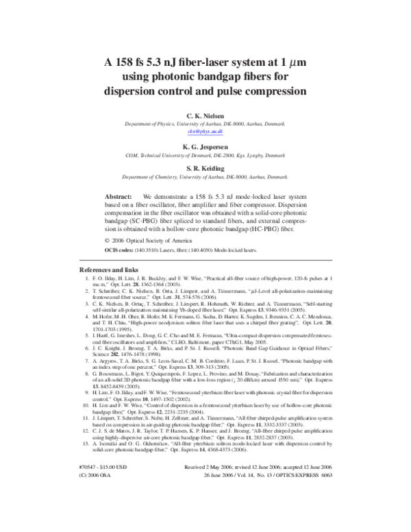 (PDF) Photonic band cap guidance in optical fibers